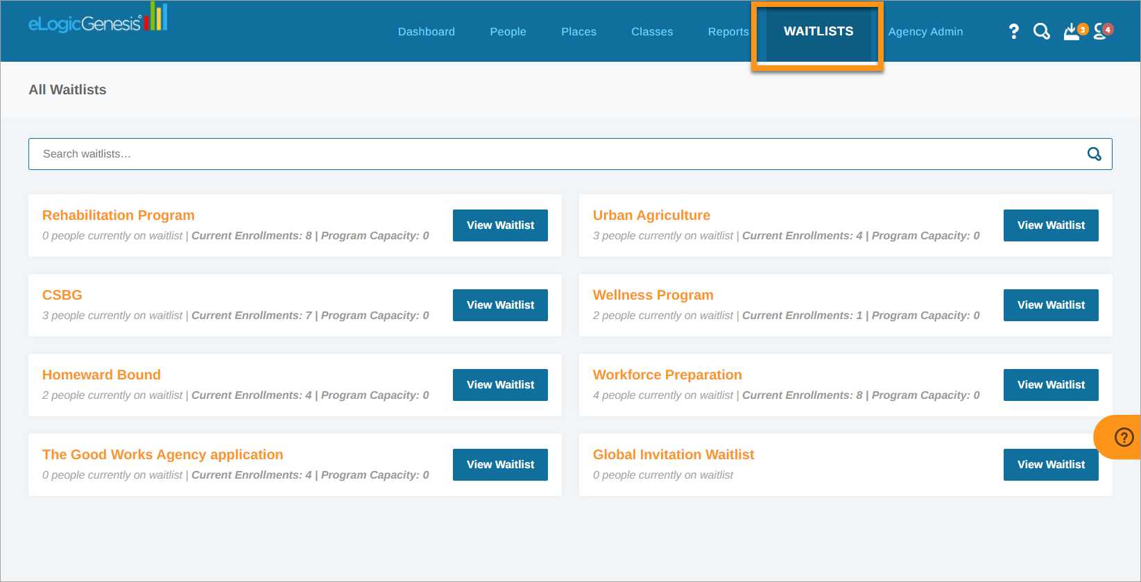 Program Waitlist Management – eLogic Genesis