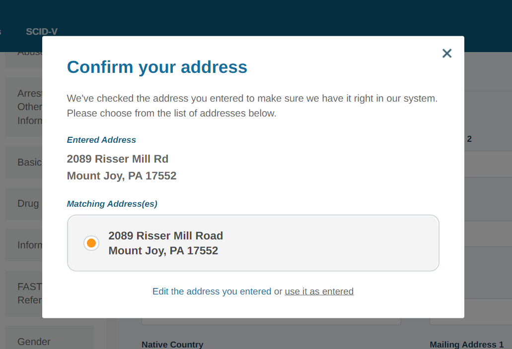 Address Verification – eLogic Genesis